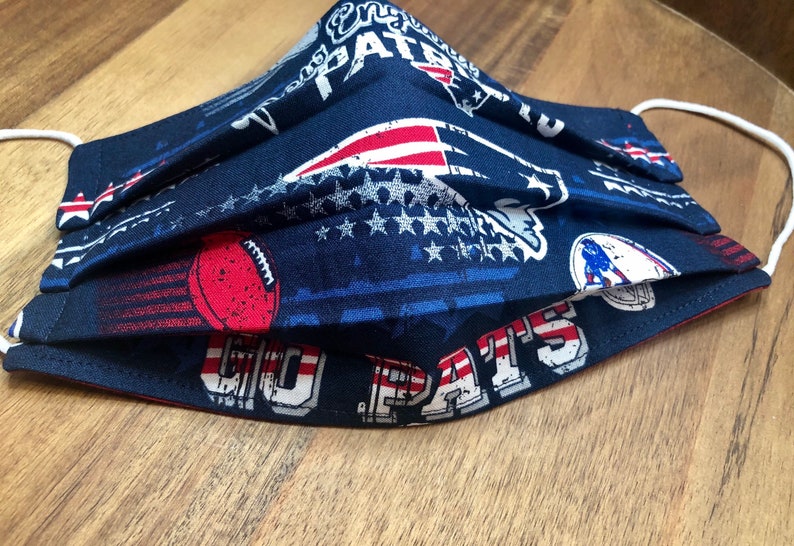 New England Patriots NFL Pleated Face Mask Washable - Etsy