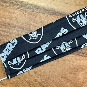 Las Vegas Raiders NFL Pleated Face Mask | Washable, Reusable ...