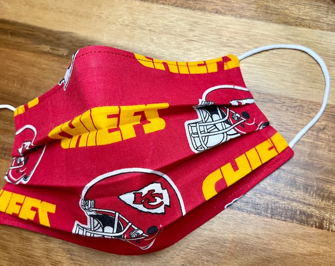 Kansas City Chiefs NFL Pleated Face Mask | Washable, Reusable ...