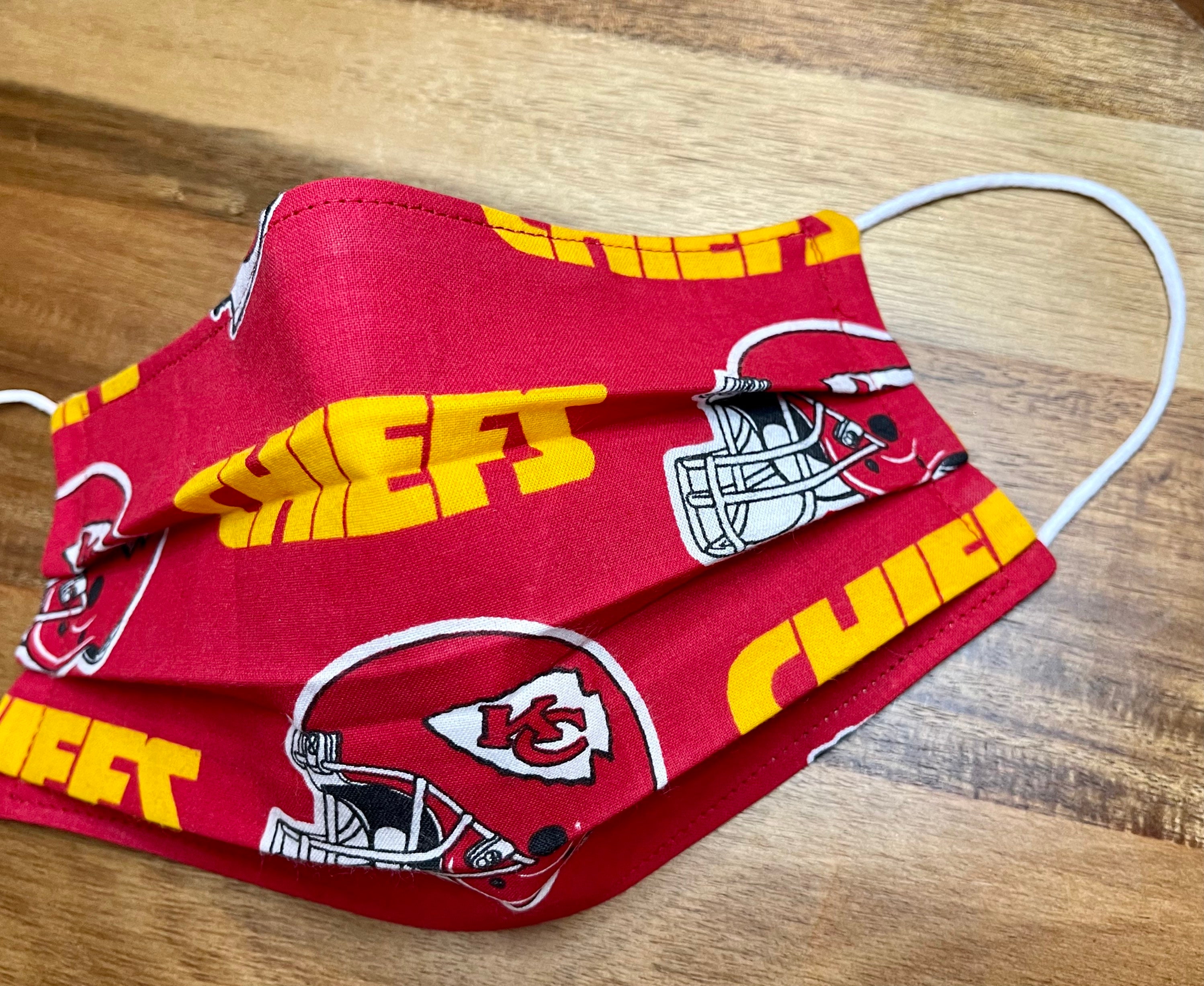 Kansas City Chiefs NFL Pleated Face Mask Washable Reusable | Etsy