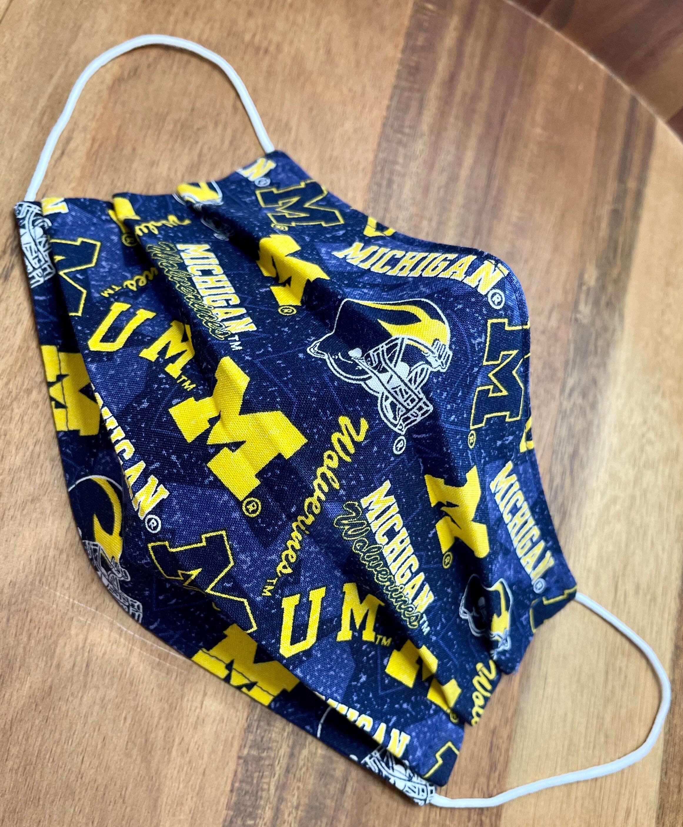 Michigan Wolverines Pleated Face Mask Washable Reusable - Etsy UK