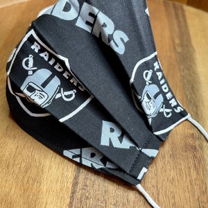 Las Vegas Raiders NFL Pleated Face Mask | Washable, Reusable ...