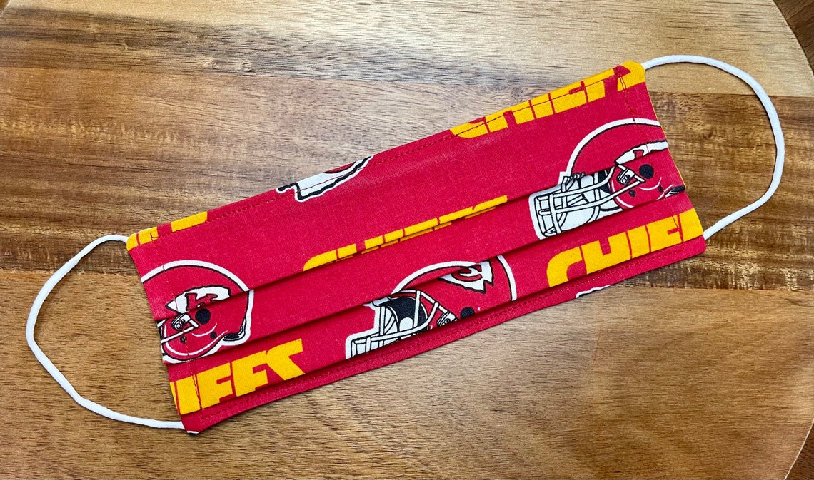 Kansas City Chiefs NFL Pleated Face Mask | Washable, Reusable ...