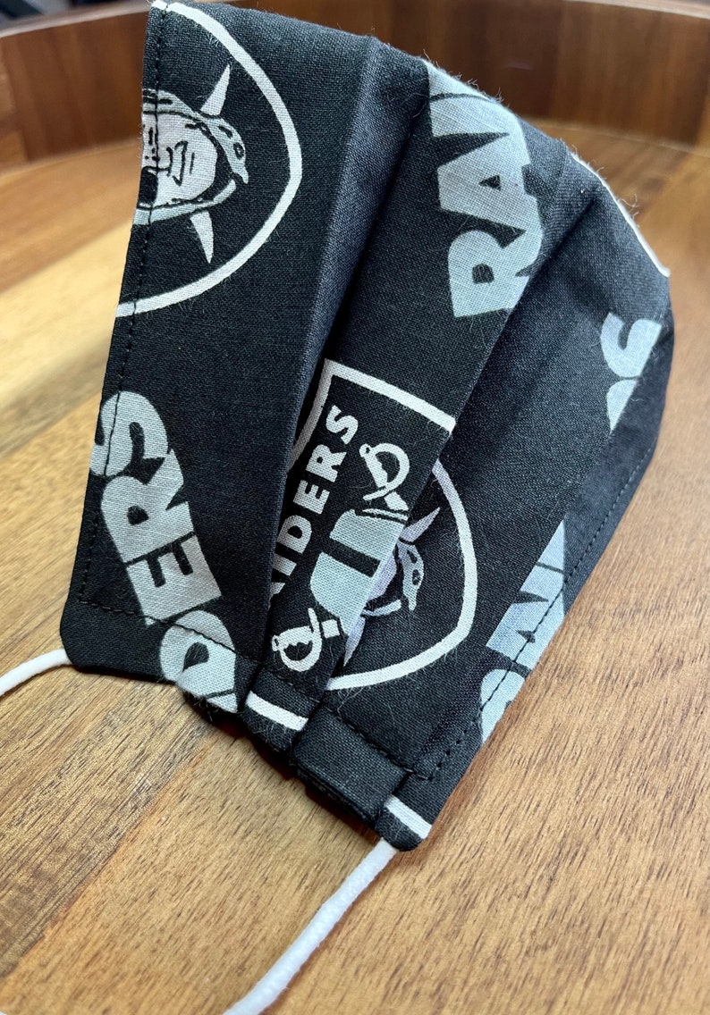 Las Vegas Raiders NFL Pleated Face Mask | Washable, Reusable ...