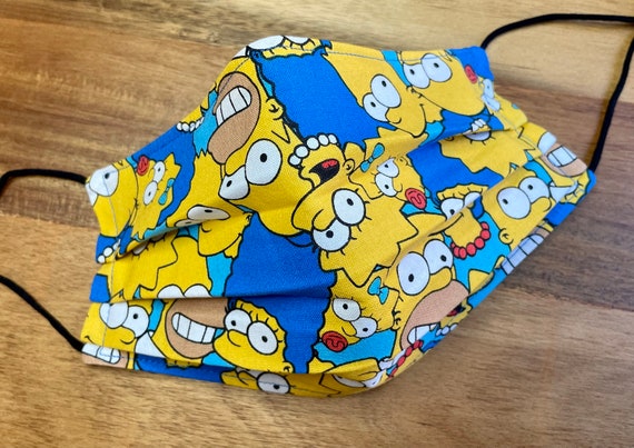 The Simpsons Face Mask Washable Reusable Reversible - Etsy
