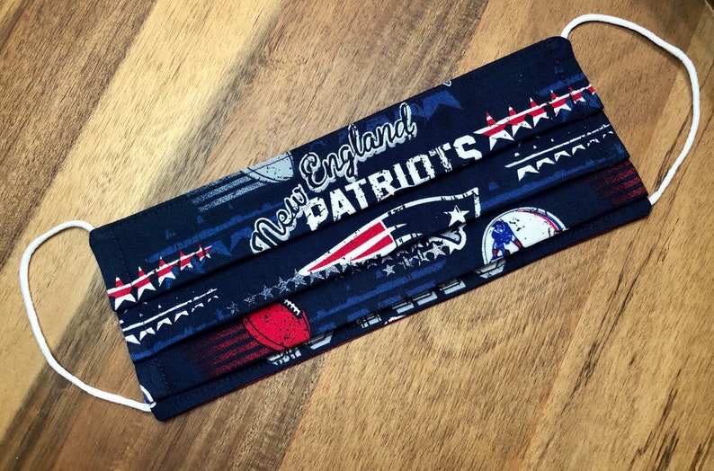 New England Patriots NFL Pleated Face Mask Washable - Etsy
