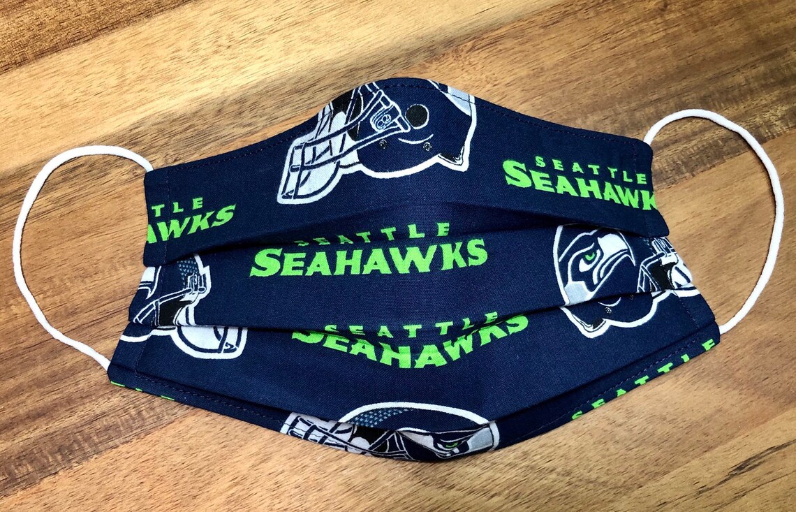 Seattle Seahawks NFL Pleated Face Mask Washable Reusable - Etsy