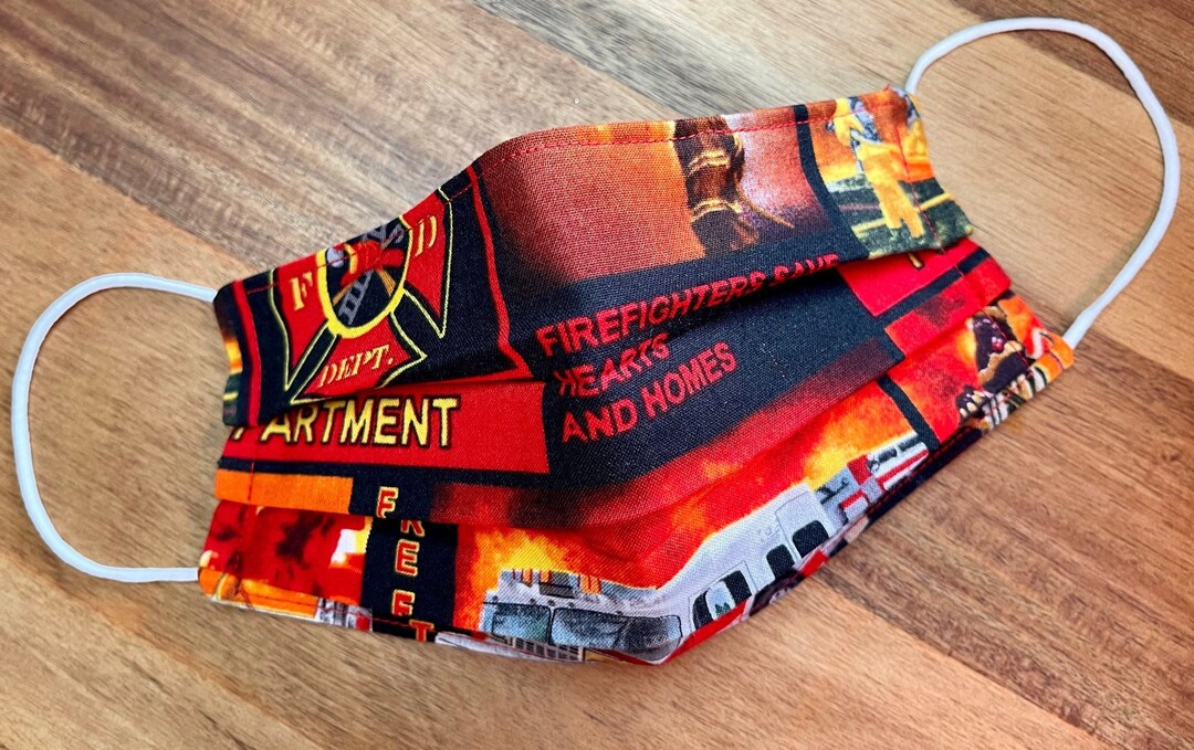 Firefighter Fireman Hero Face Mask Washable, Reusable, Reversible ...