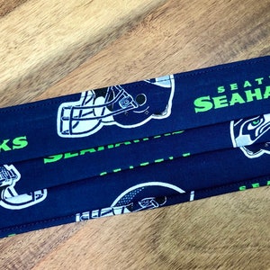 Seattle Seahawks NFL Pleated Face Mask | Washable, Reusable, Reversible ...