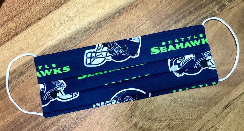 Seattle Seahawks NFL Pleated Face Mask Washable Reusable - Etsy