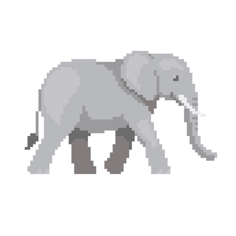 Elephant Needlepoint Chart - Cross Stitch Pattern - Etsy
