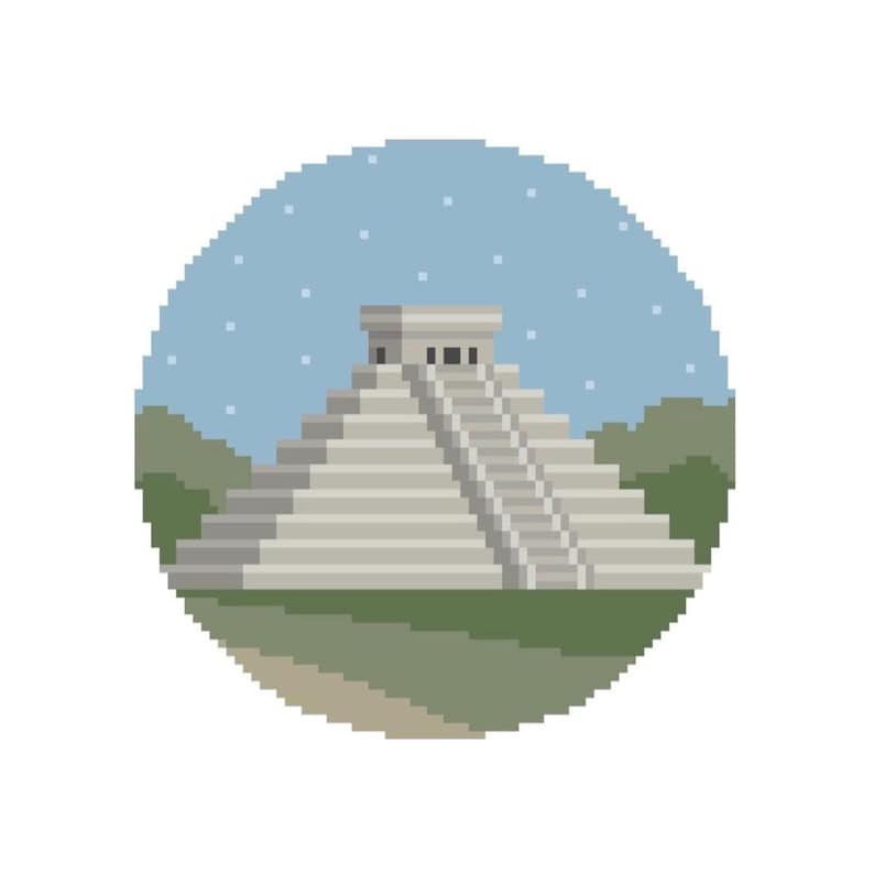 Chichen Itza Mexico Needlepoint Chart - Etsy