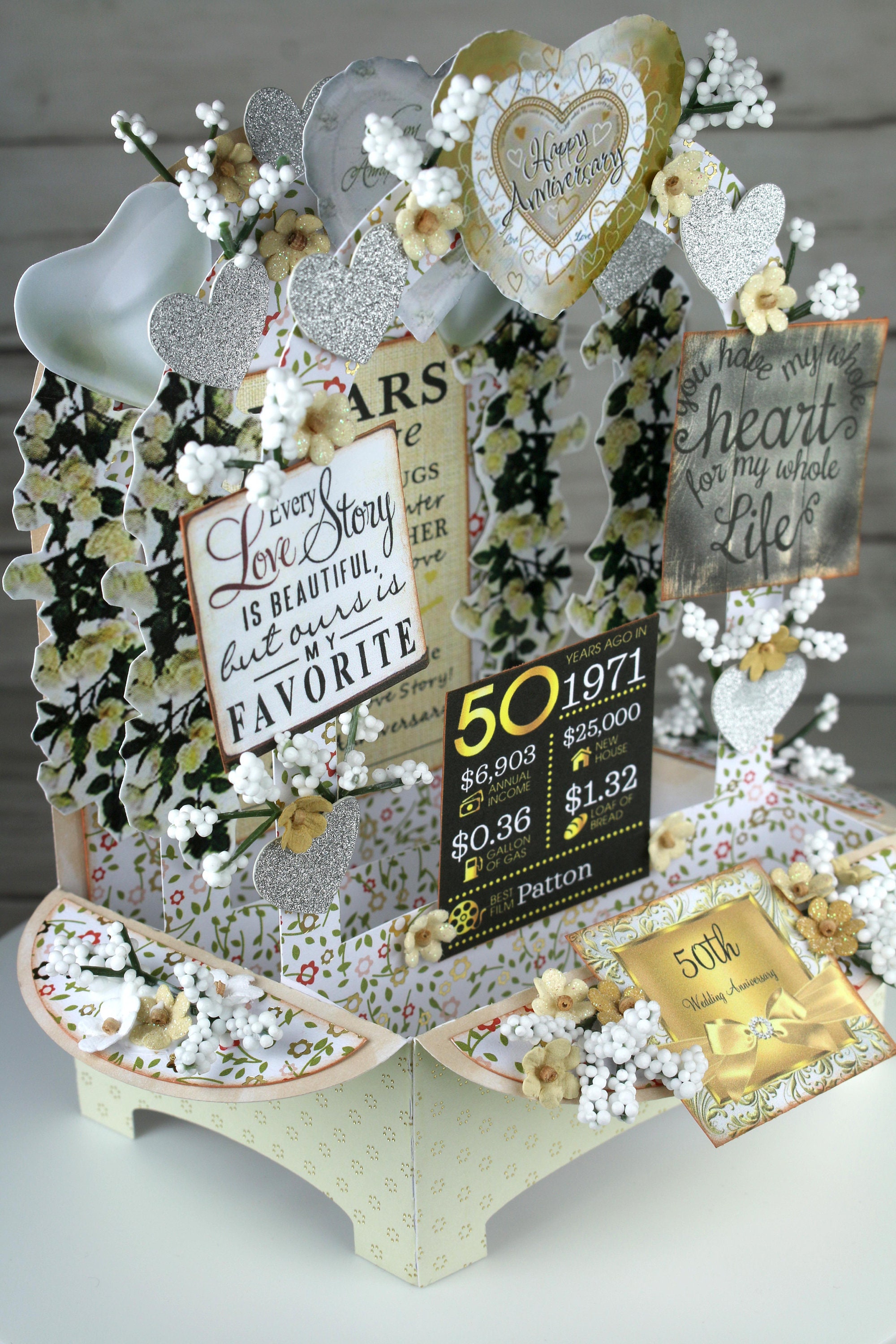 Custom Anniversary or Wedding pop up box card | Etsy