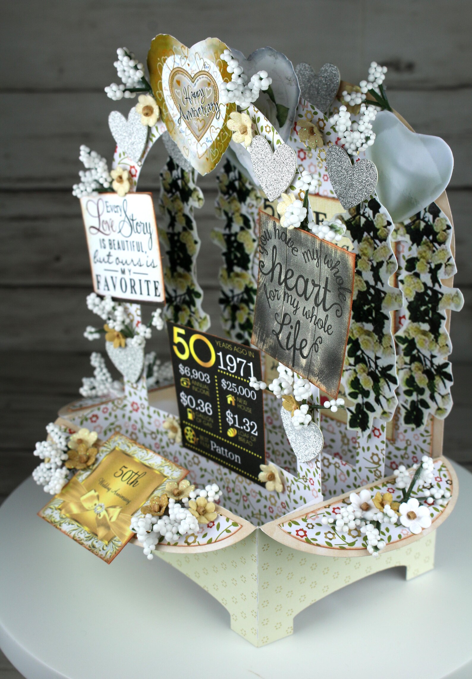 Custom Anniversary or Wedding pop up box card | Etsy