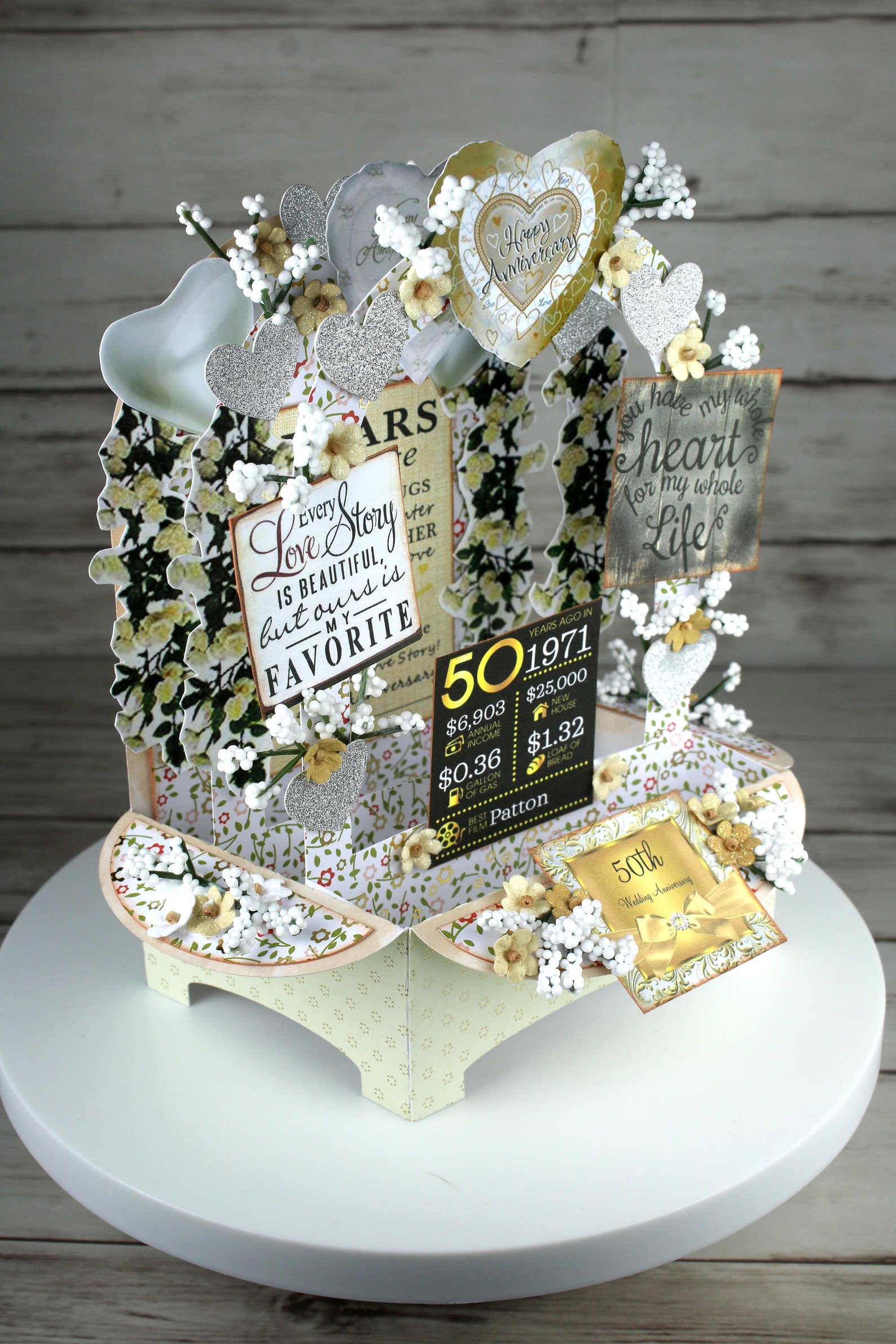 Custom Anniversary or Wedding pop up box card | Etsy