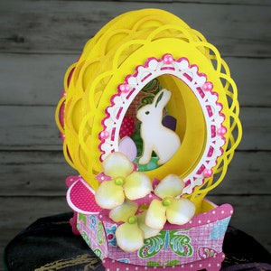 Easter Bunny Easter Egg Shadow-box, Pop up Box Card, Bunnies - Etsy
