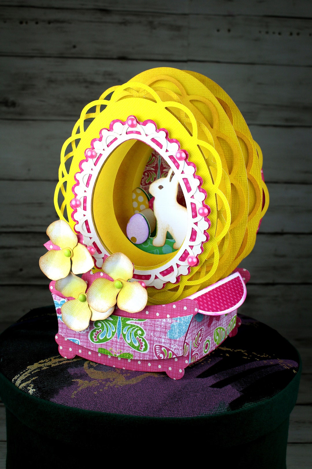Easter Bunny Easter Egg Shadow-box, Pop up Box Card, Bunnies - Etsy