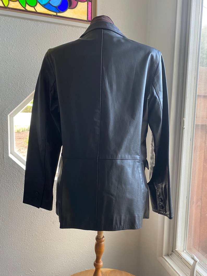 Gap Ladies Leather Blazer - Hip Length Jacket- Size Medium Hold for ...