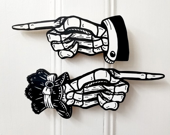Victorian Skeleton Hand Wood Prints - Etsy