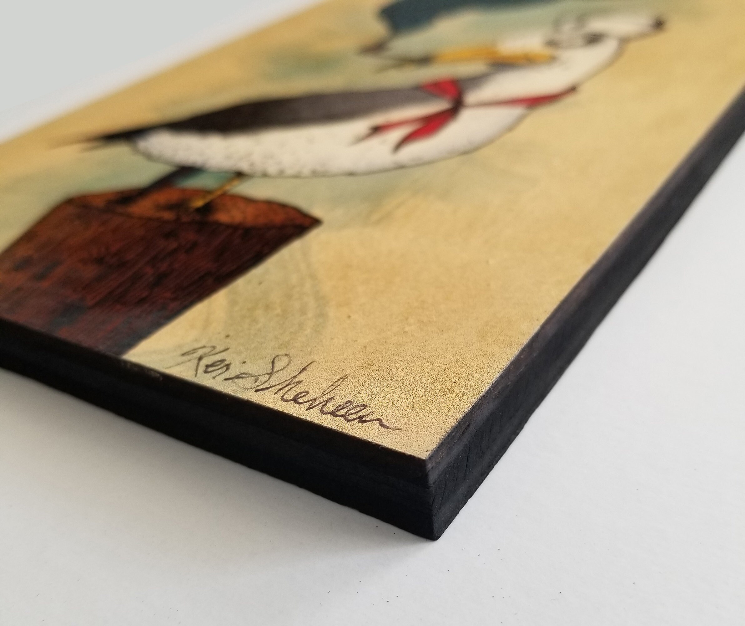 Sailor Seagull Wood Print — Parlor Trick Prints