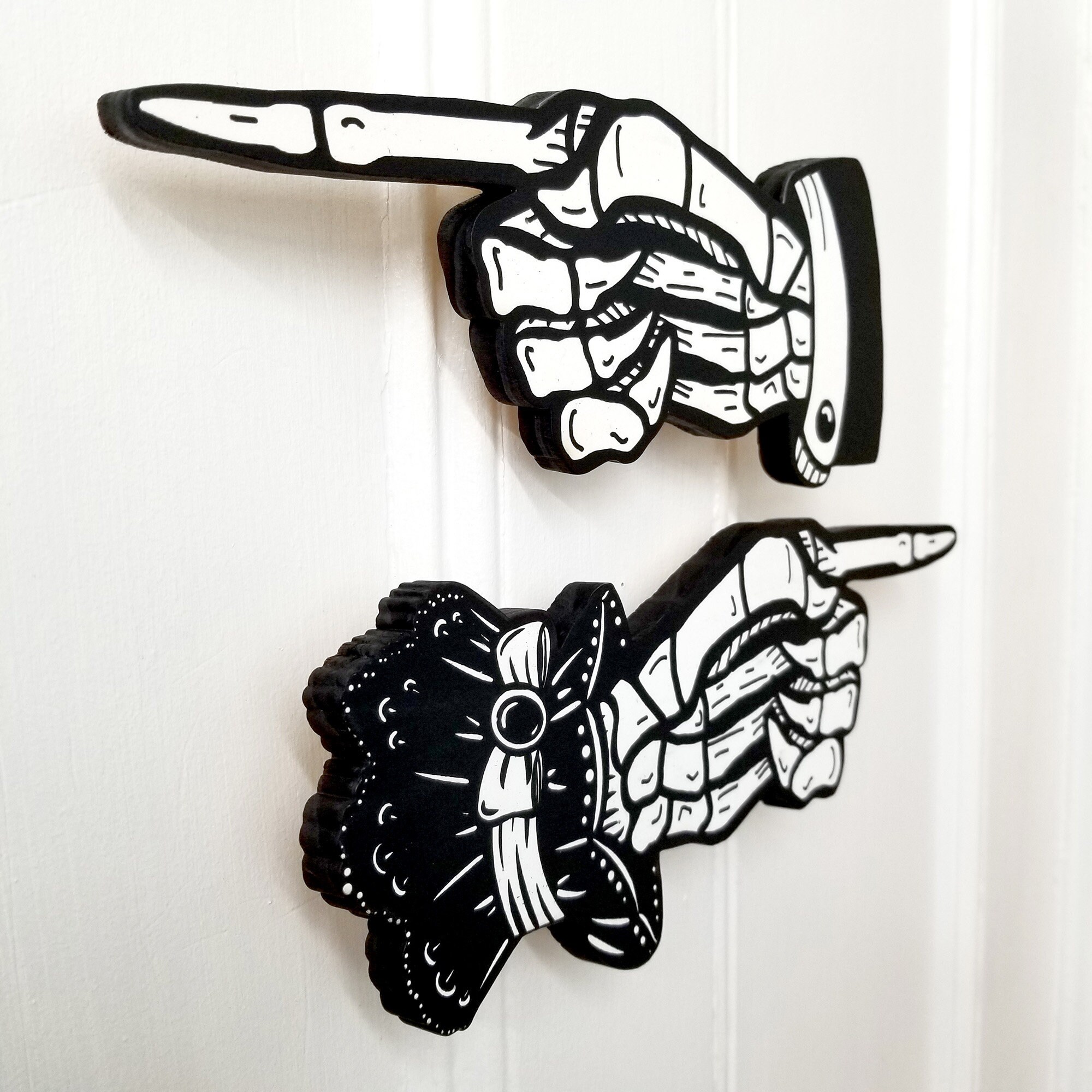 Victorian Skeleton Hand Wood Prints - Etsy