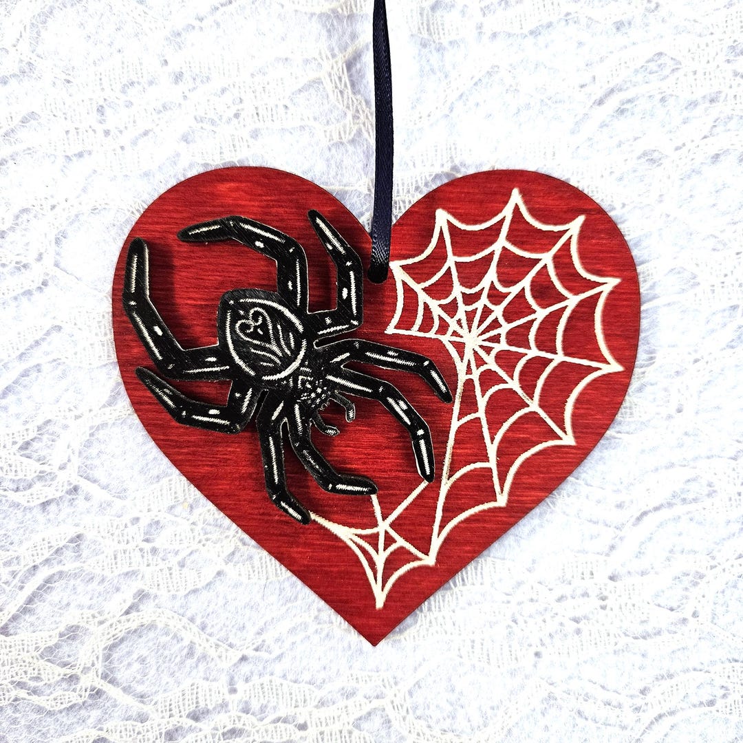Spider Valentine Ornament - Etsy