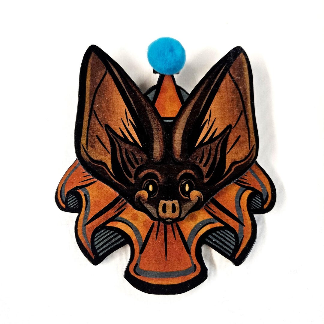Clown Bat Head Wood Print - Etsy