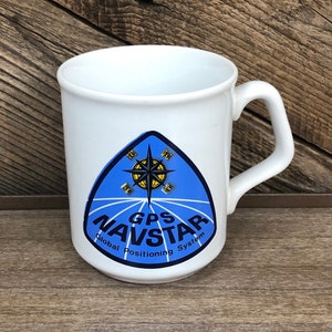GPS NAVSTAR Mug / Vintage Navstar Global Positioning System Mug / Retro ...