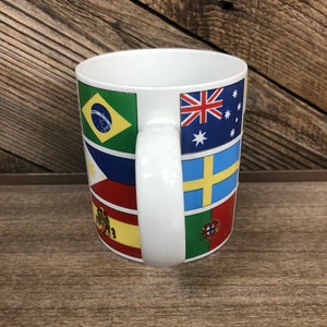 Set/4 International Flag Mugs / Vintage Flags Coffee Mug / Retro ...