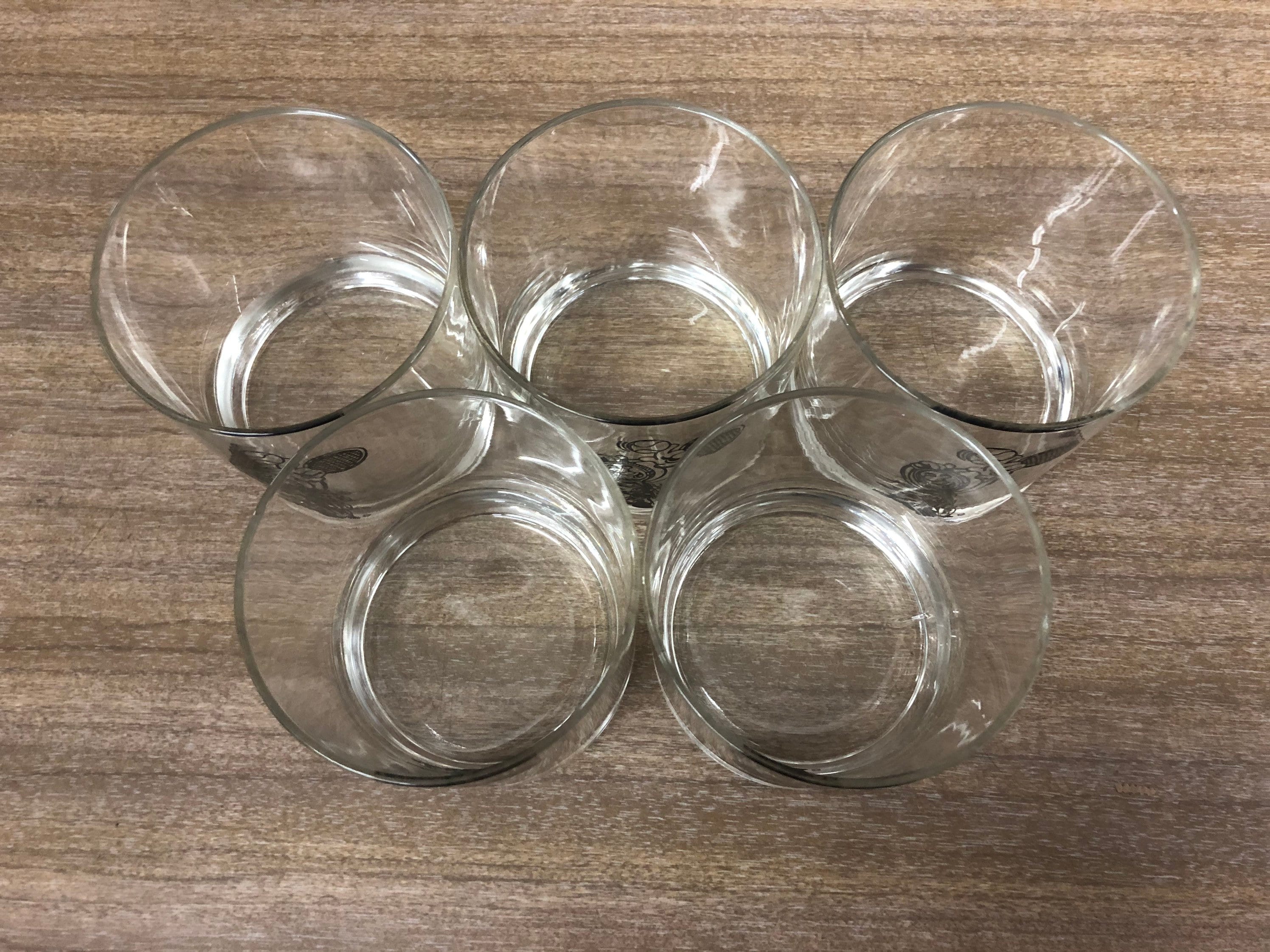 Set/5 Tennis Racket Character Glasses / Vintage Tennis DOF Cocktail ...