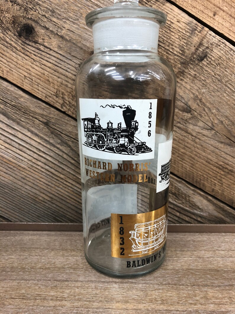 Set/2 Locomotive Apothecary Jars / Vintage Historic Locomotive Jars ...