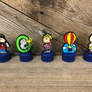 Set/5 Peanuts PEPSI Bottle Cap Figurines / Vintage PEPSI JAPAN Peanuts ...