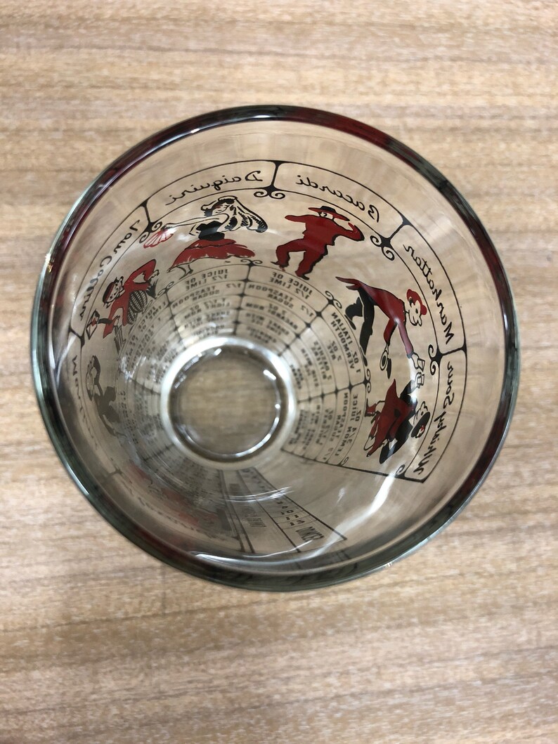 Cocktail Recipe Glass Red/black | Etsy