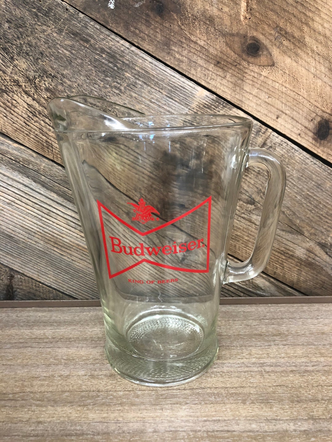 Budweiser Beer Glass Pitcher / Vintage Budweiser Beer Serving Pitcher ...