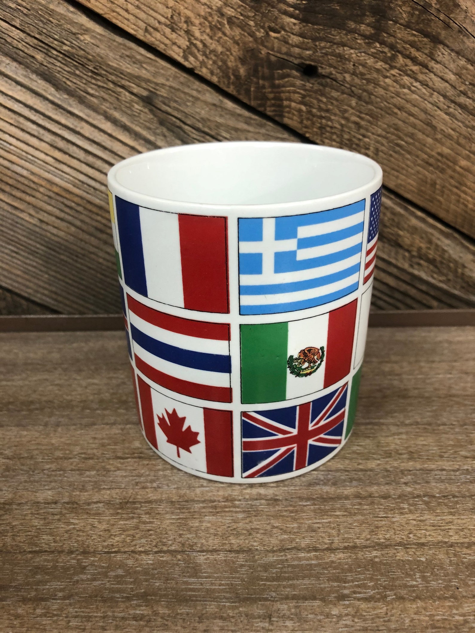 Set/4 International Flag Mugs / Vintage Flags Coffee Mug / Retro ...