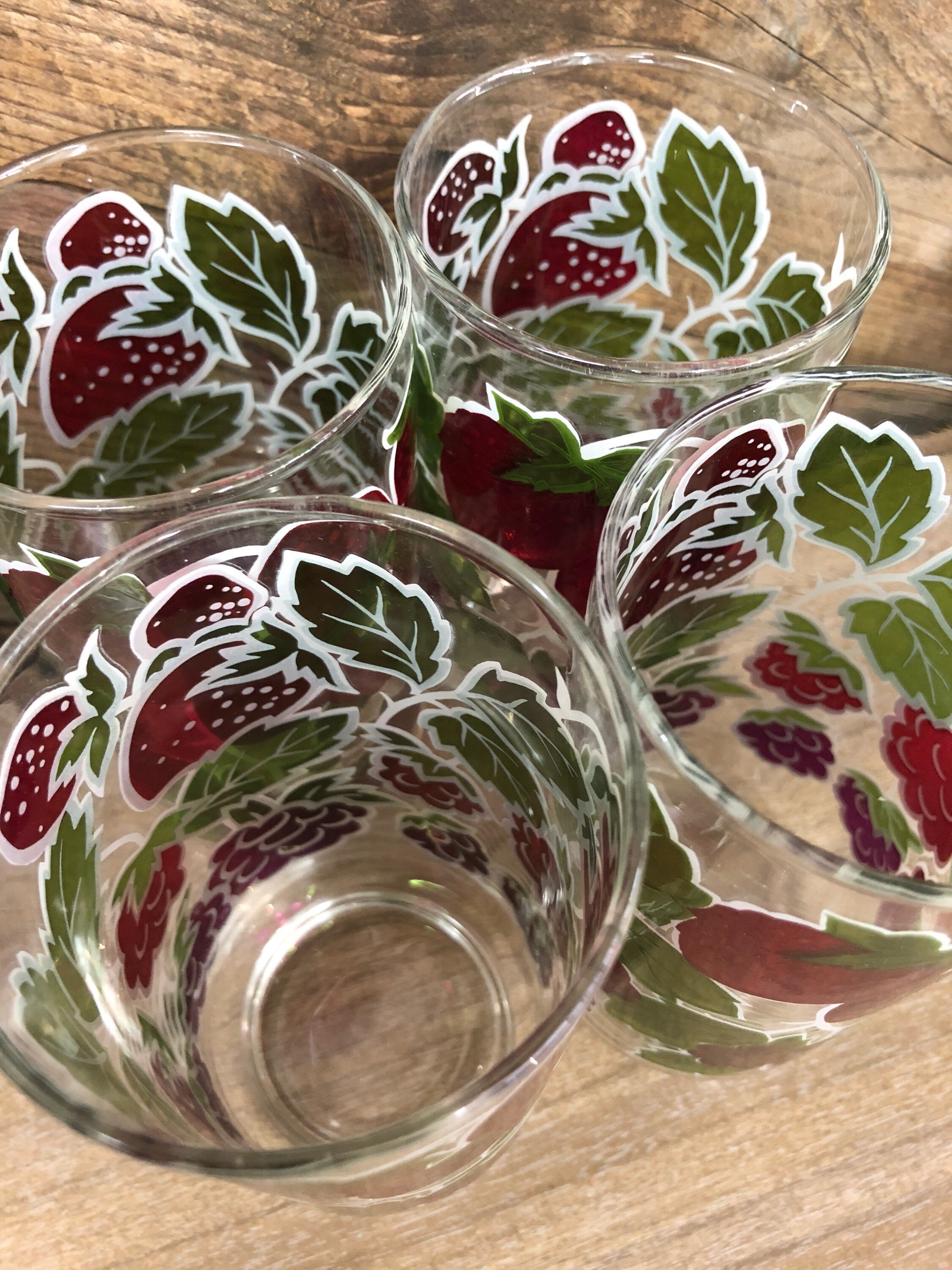 Berry Print Tumblers Set of 4 | Etsy