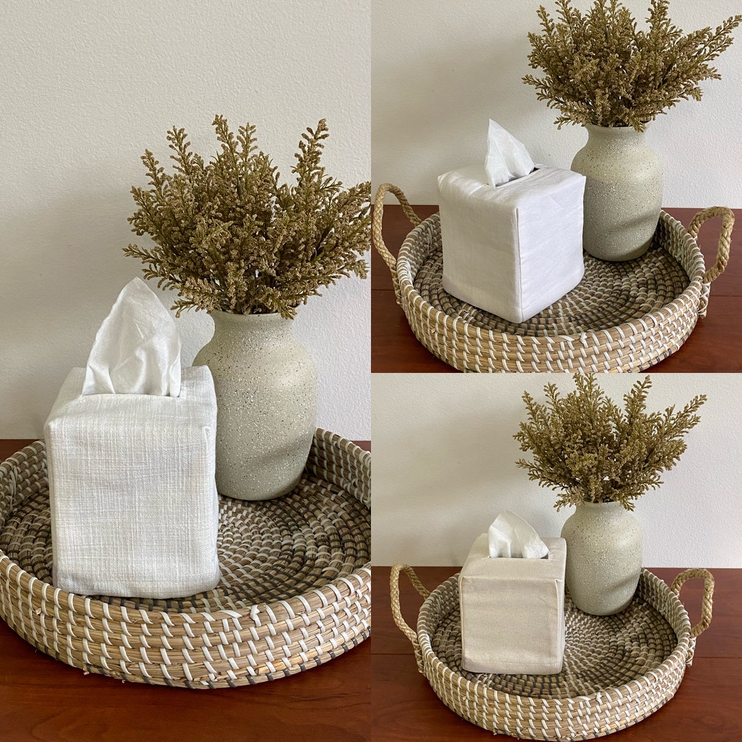 Linen Tissue Box Cover. Square Tissue Box Cover. Tissue Box Cover ...