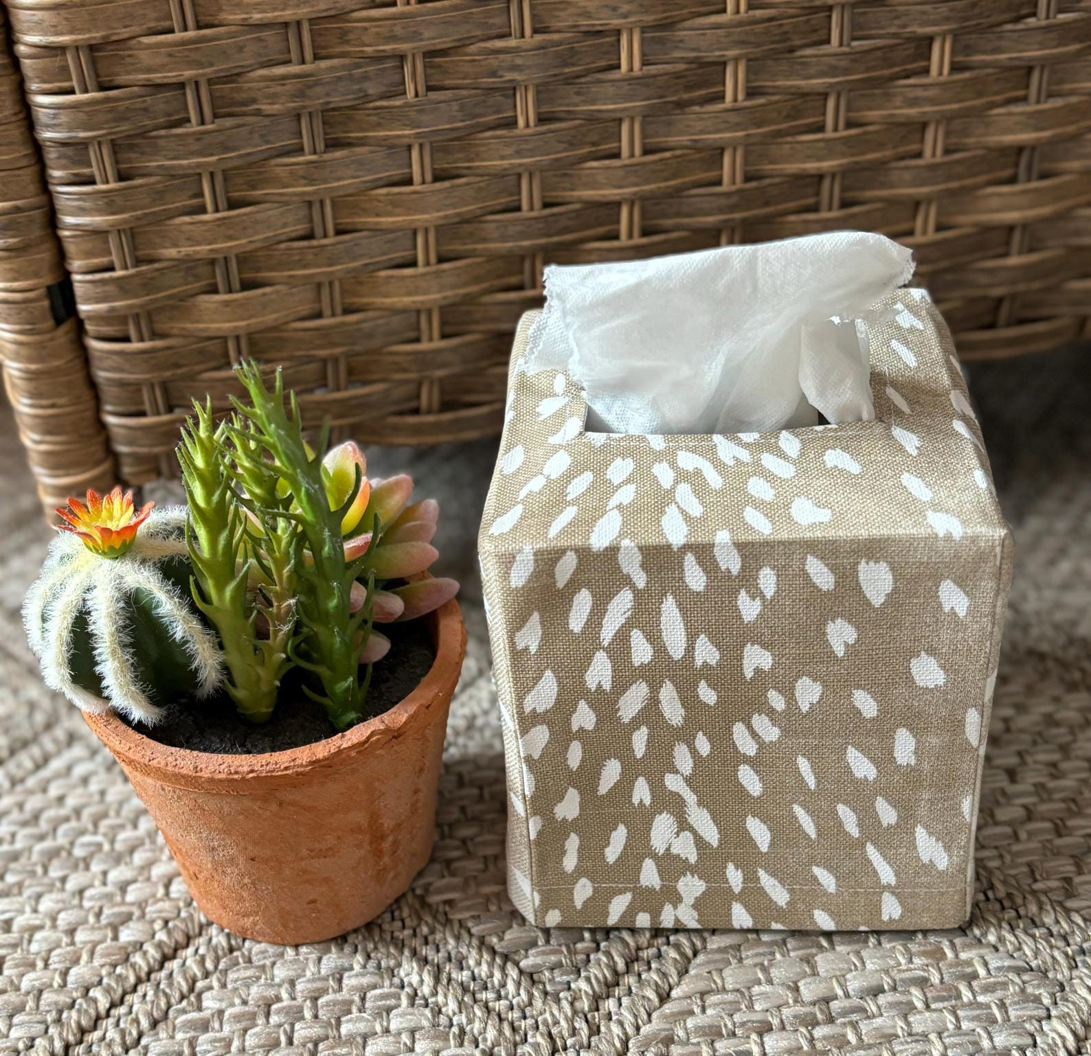 Canvas Tissue Box Cover. Square Tissue Box Cover. Tissue Box Cover ...