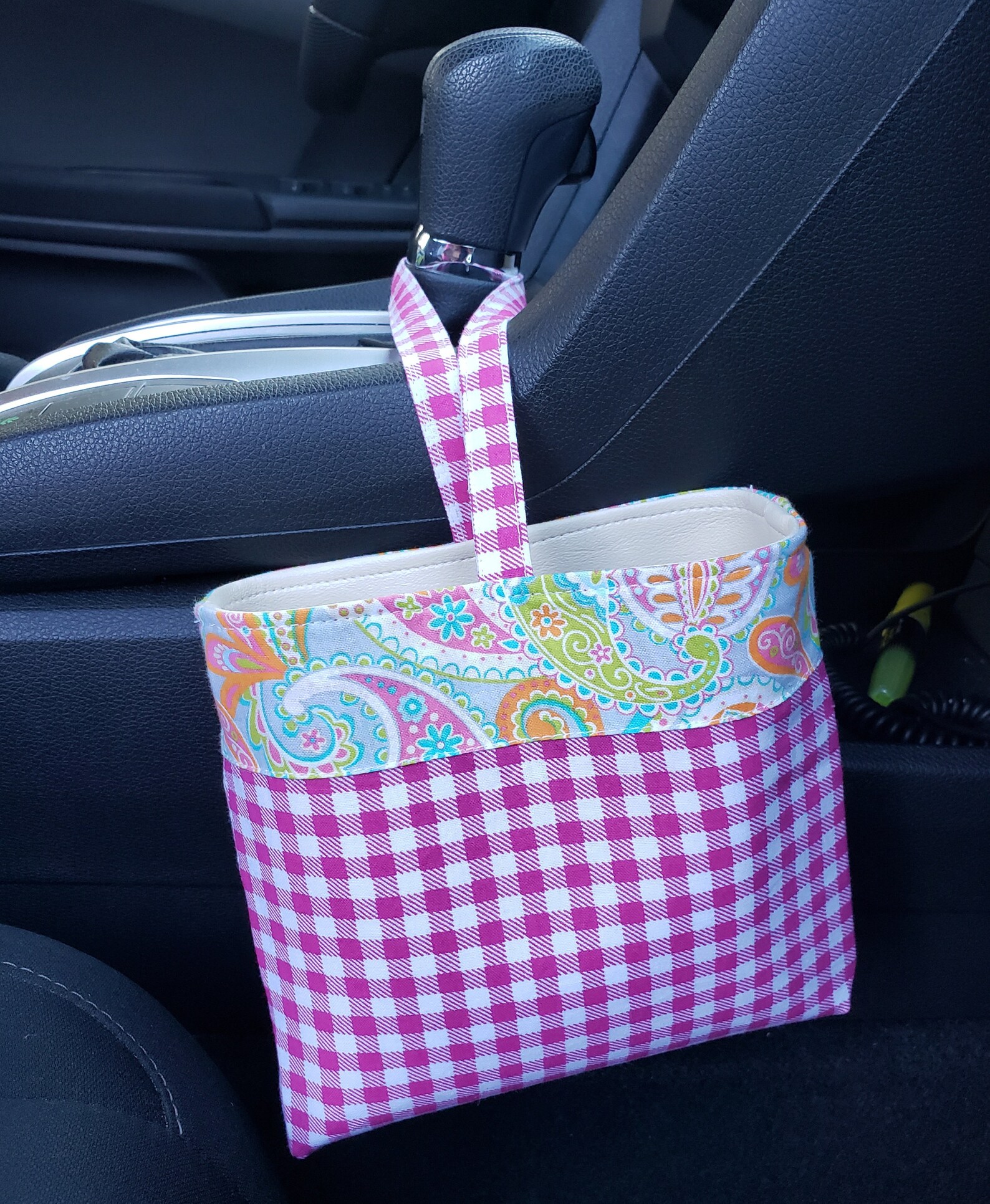 Gingham Pattern Trash Bags in Several Colors - Car Litter Bag - Car ...