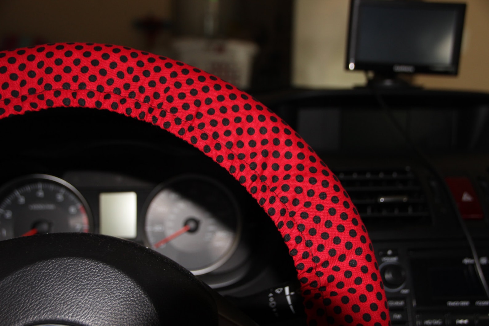 Steering Wheel Cover / Red With Black Polka Dots Wheel Cover / - Etsy