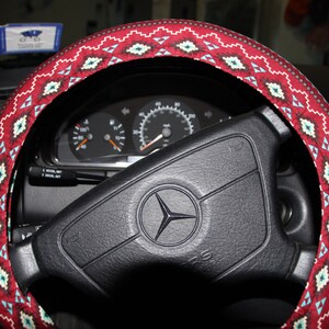 Tribal Cover Wheel . Steering Wheel Cover, Aztec Cover Wheel. Burgundy ...