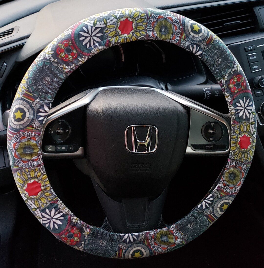 Multicolor Patterns Steering Wheel Covers - Car Accessories - Unisex ...