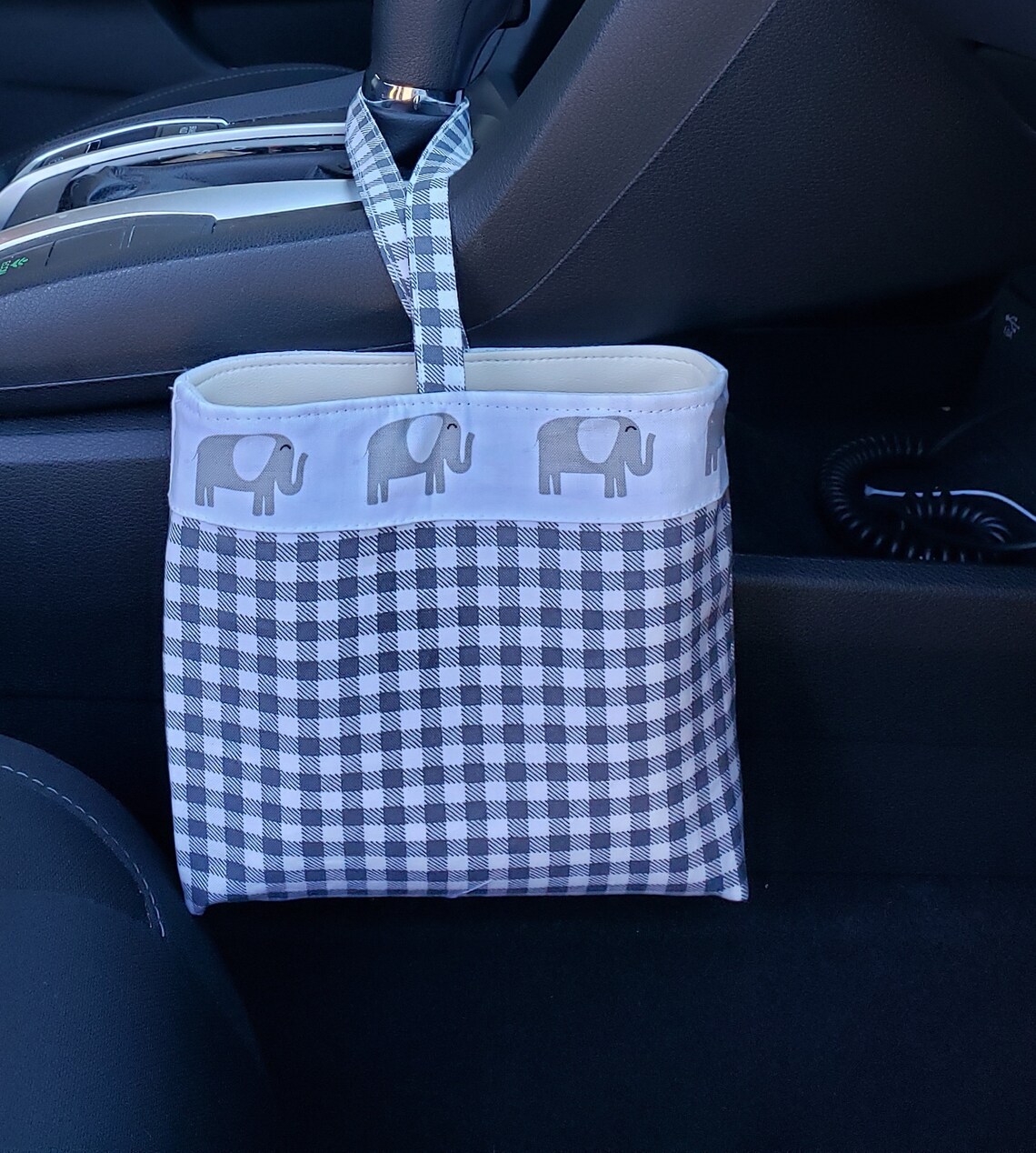 Gingham Pattern Trash Bags in Several Colors - Car Litter Bag - Car ...