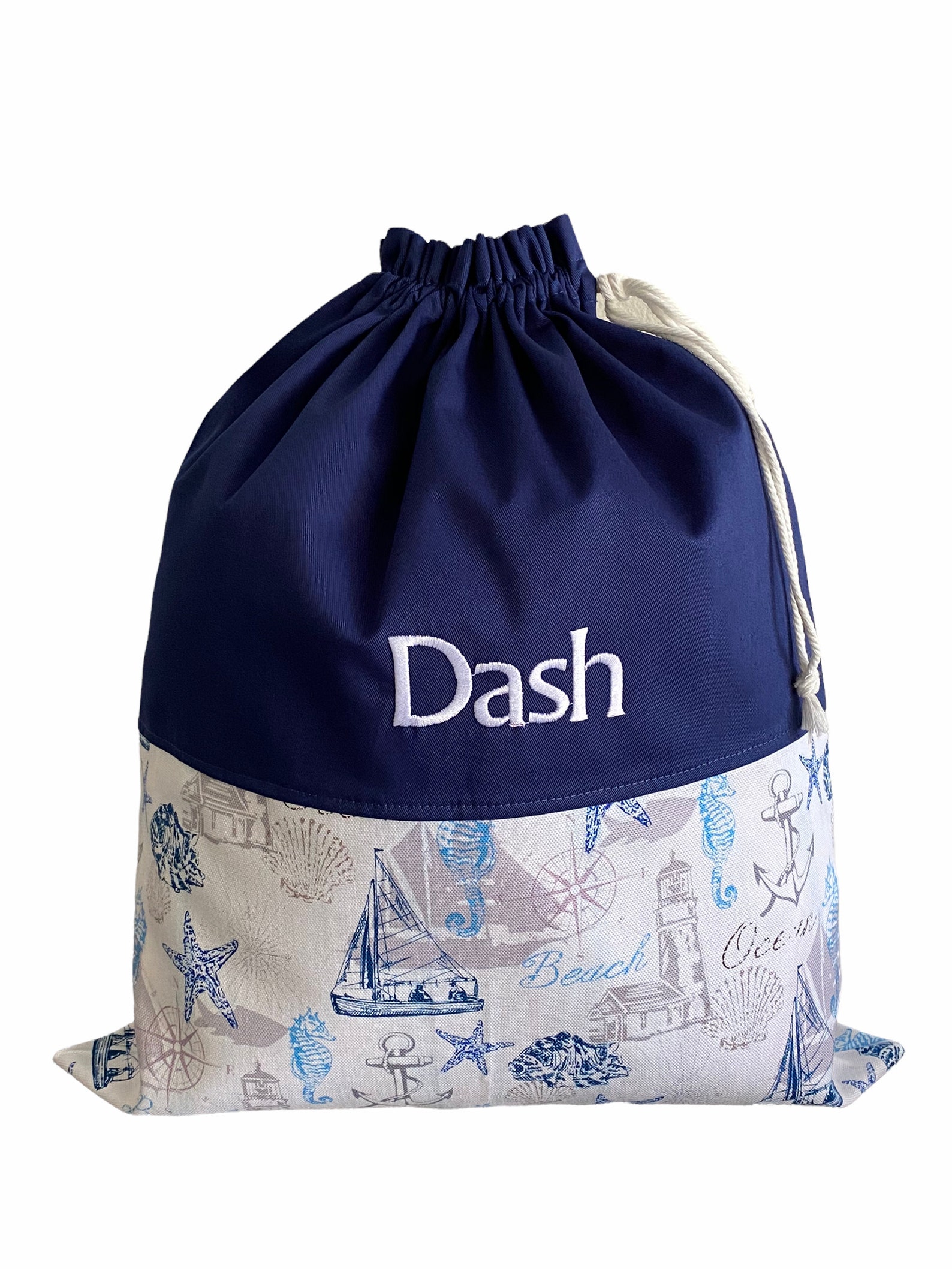 Nautical/striped Theme Travel Laundry Bag - Embroidered Laundry Bag ...