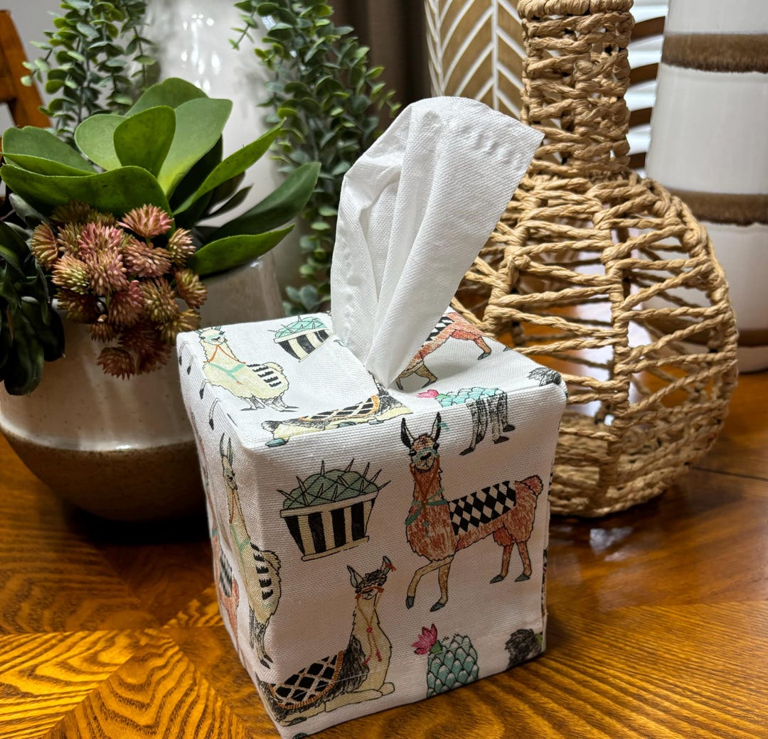 Canvas Tissue Box Cover. Square Tissue Box Cover. Tissue Box Cover ...
