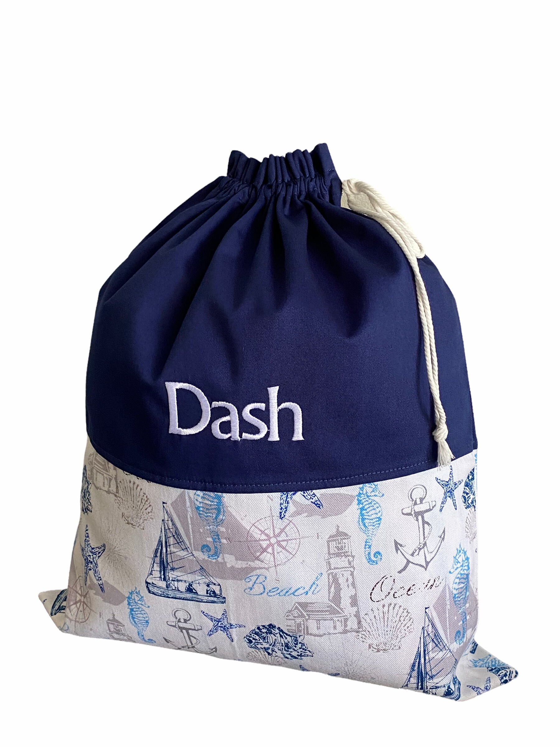 Nautical/striped Theme Travel Laundry Bag - Embroidered Laundry Bag ...