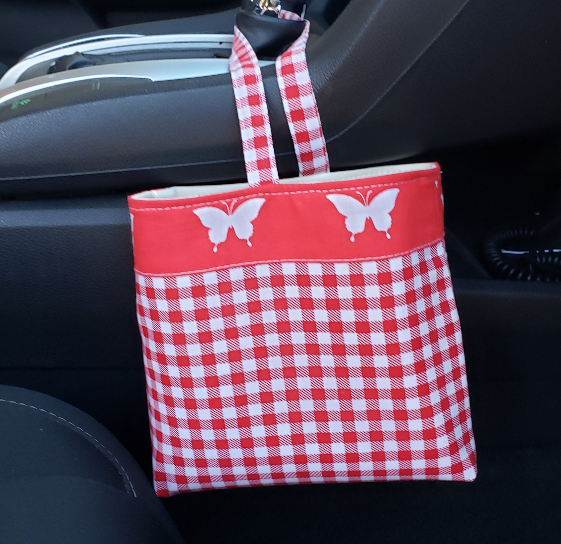 Gingham Pattern Trash Bags in Several Colors - Car Litter Bag - Car ...