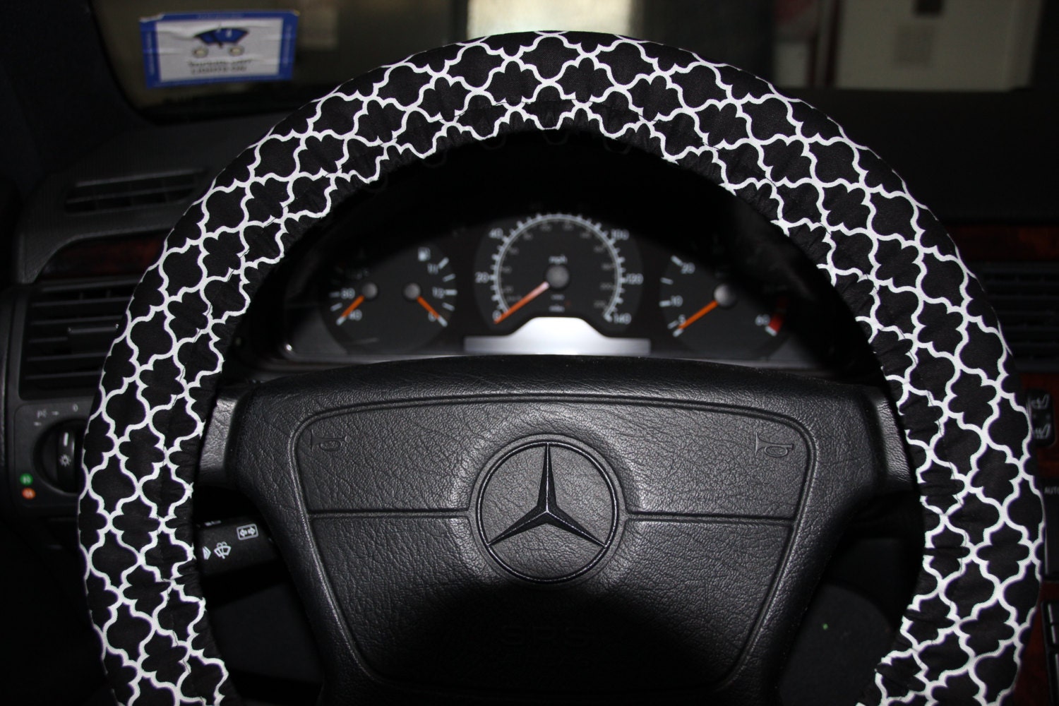 Steering Wheel Cover .black and White Moroccan Cover Wheel.classic Cover Wheel. Etsy