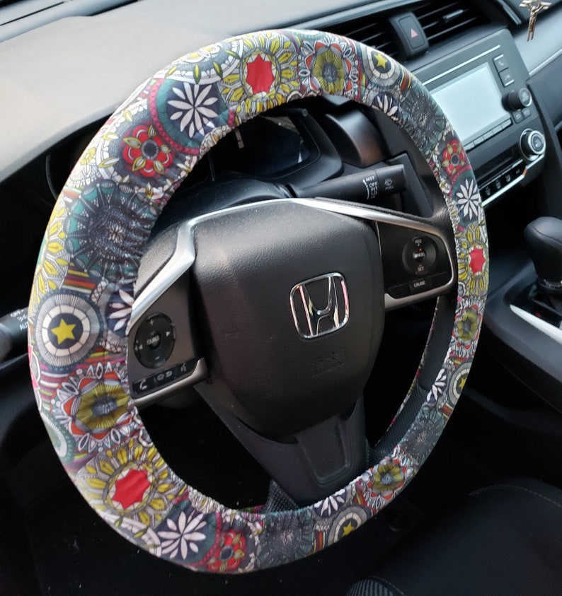 Multicolor Patterns Steering Wheel Covers - Car Accessories - Unisex ...