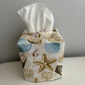 Ocean Theme Tissue Box Covers. Square Tissue Box Cover. Seashell Tissue ...